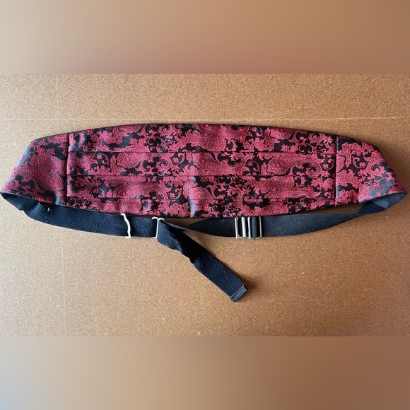 Accessories | Vintage Red And Black Patterned Cummerbund | Poshmark